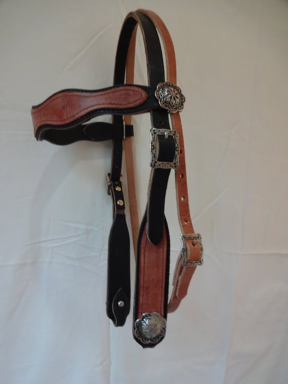 Headstall Scalloped West Coast Tack Russet Black Harness | Etsy