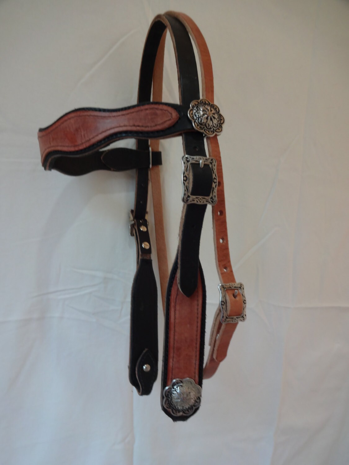 Headstall Scalloped West Coast Tack Russet Black Harness | Etsy