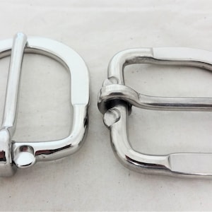 Pair Flat Flank Buckles 1 3/4" Plain Stainless Steel Western Horse Tack ...