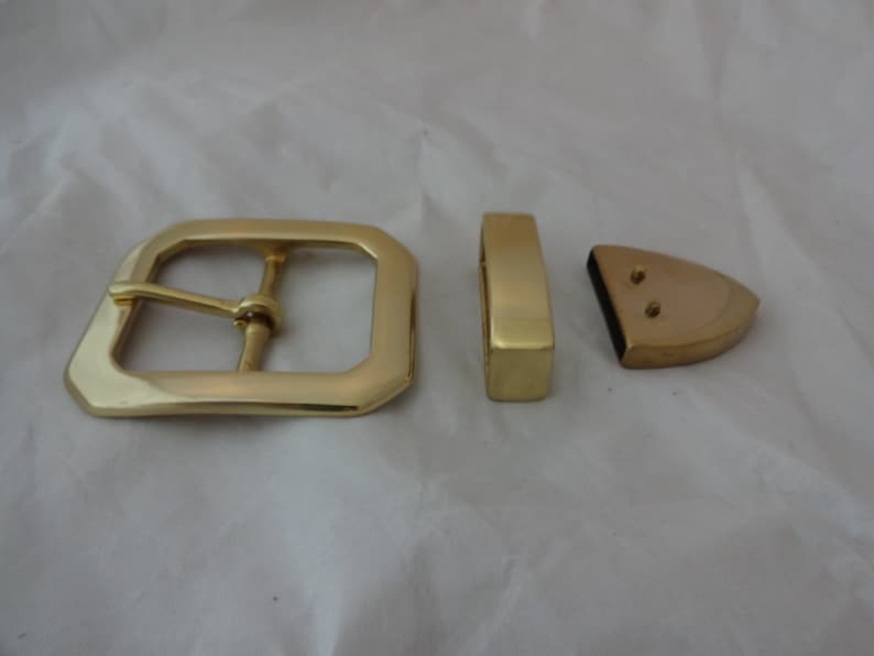 Clip Corner Solid Brass Western Belt Buckle Loop Tip Set | Etsy