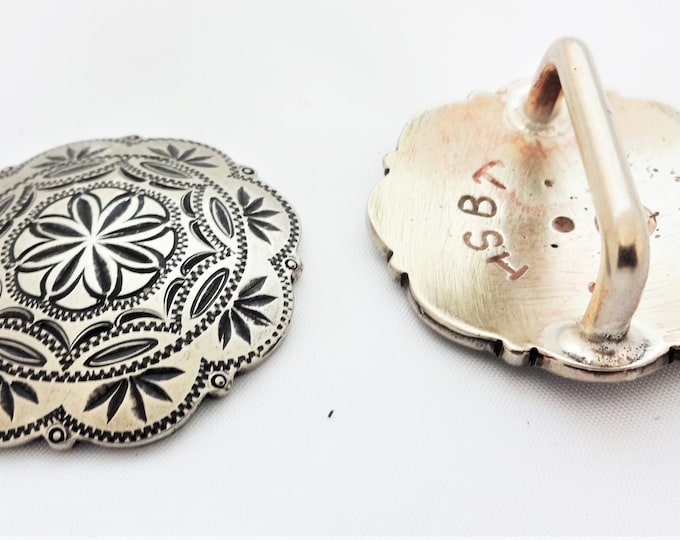 New Pair Jeremiah Watt Abilene Antiqued White Bronze Conchos Loop Back ...