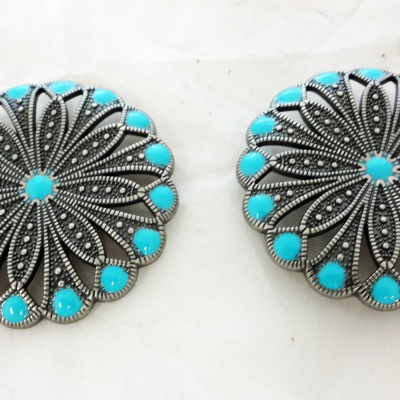 Nickel Conchos - Etsy