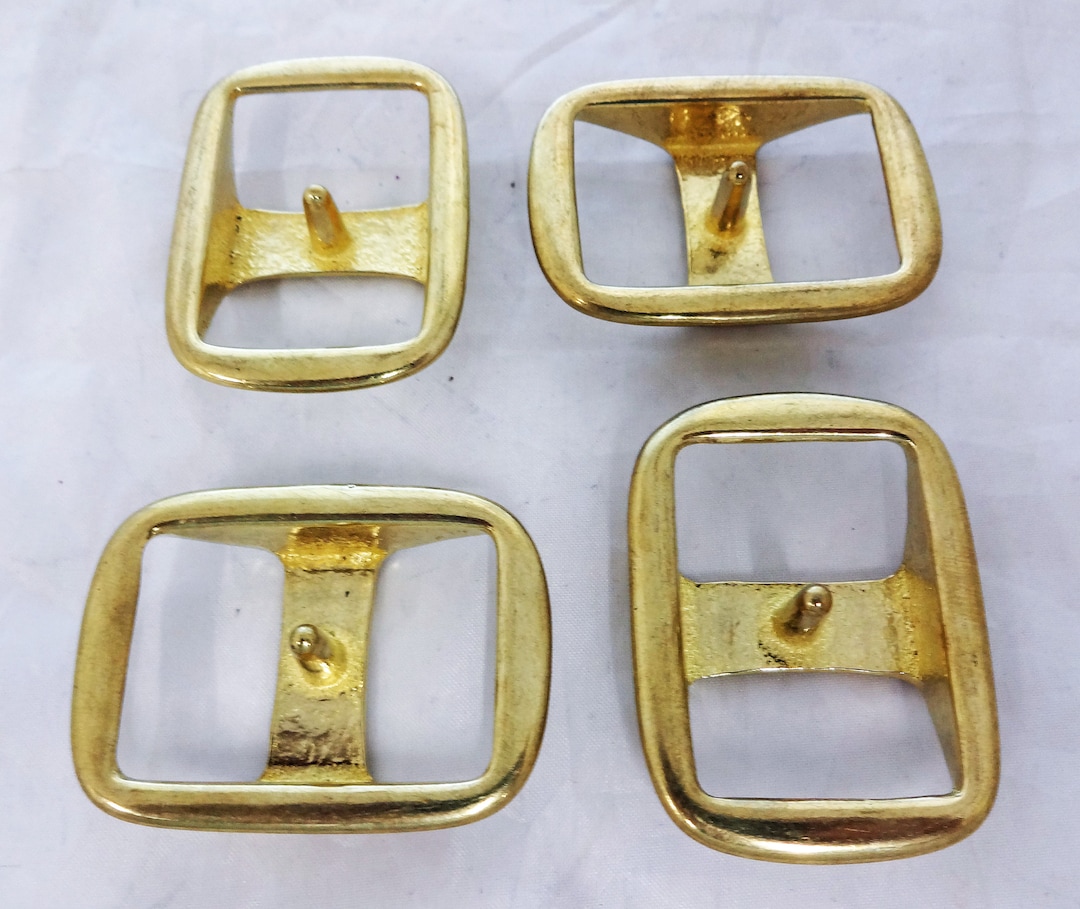 Set of 4 Solid Brass Heavy Duty Conway Buckles Horse Tack Belts Reins ...