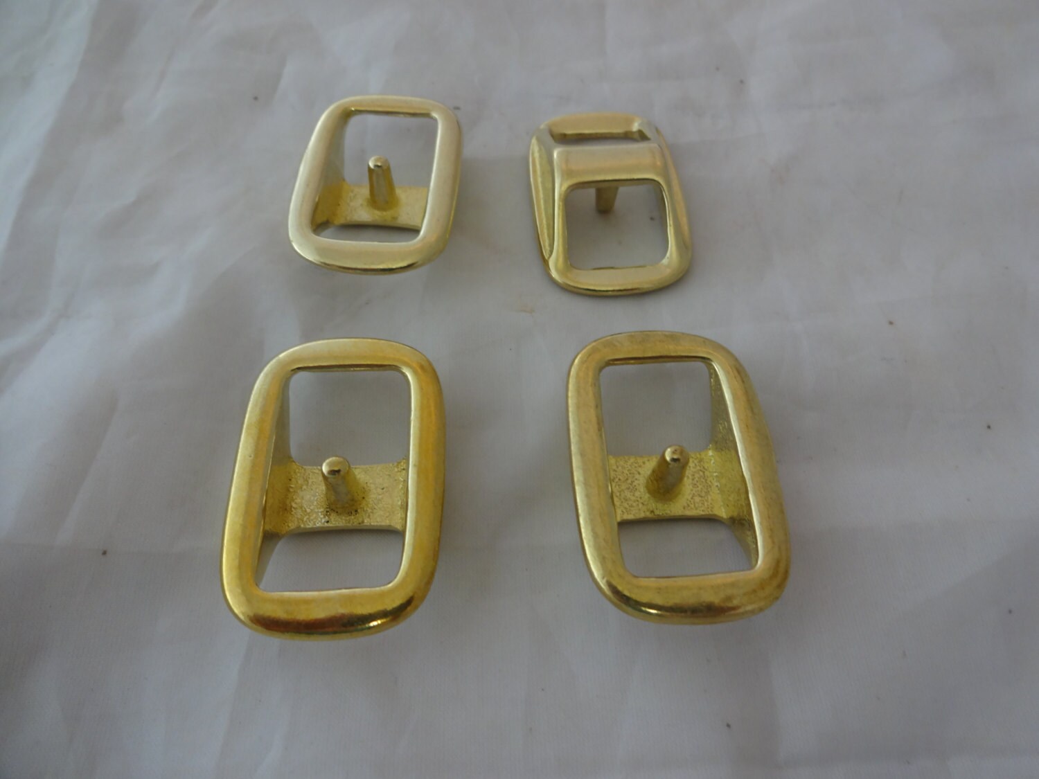 Set of 4 Solid Brass Heavy Duty Conway Buckles Horse Tack Belts Reins ...
