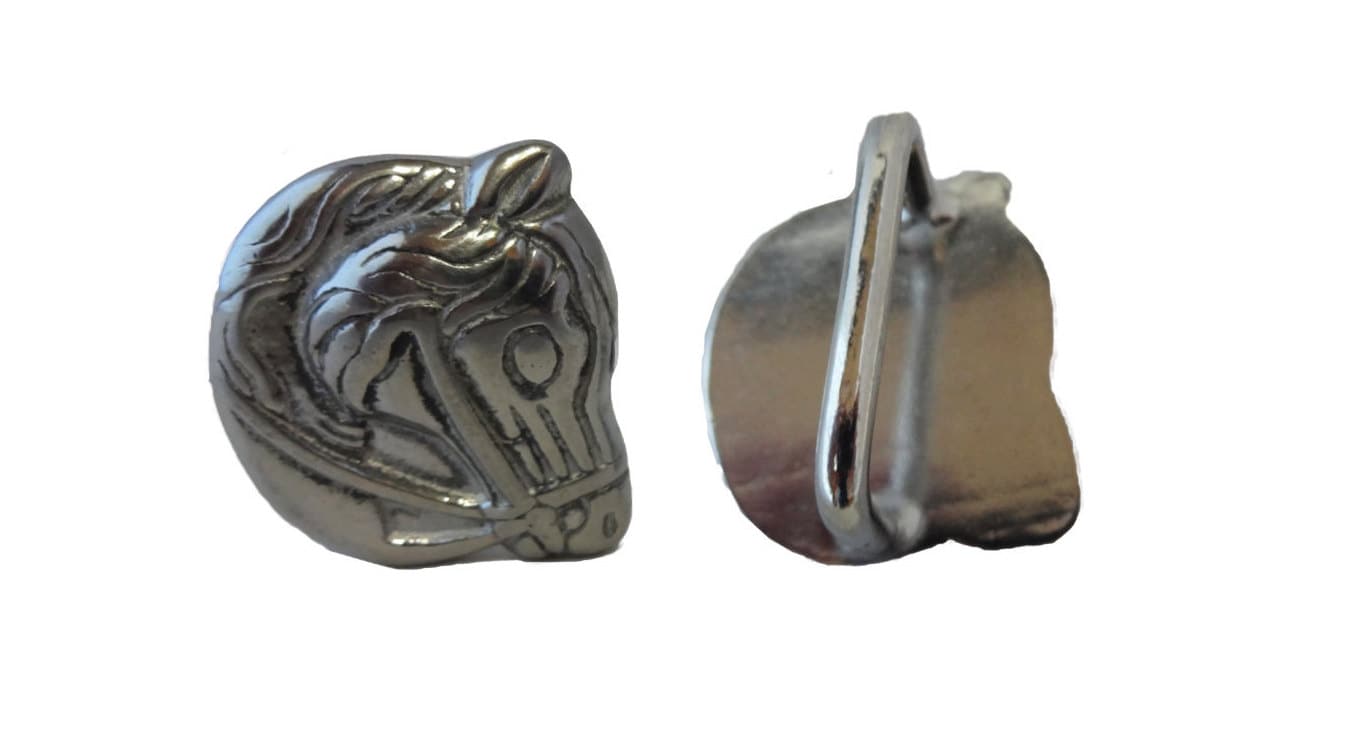 Pair Horse Head Bridle Loop Conchos Stainless Headstall 1 | Etsy