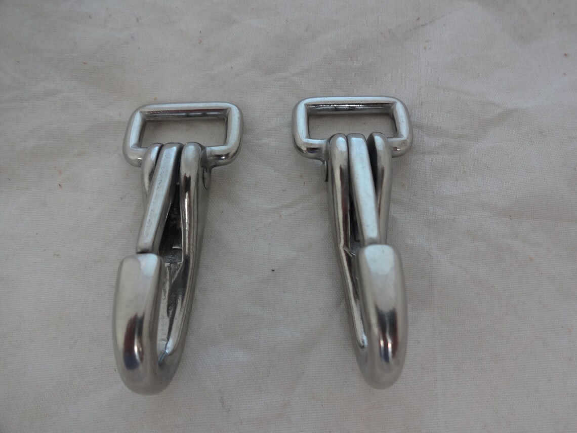 Pair Stainless Steel Snaps Square End Flat Back Rein Halter - Etsy