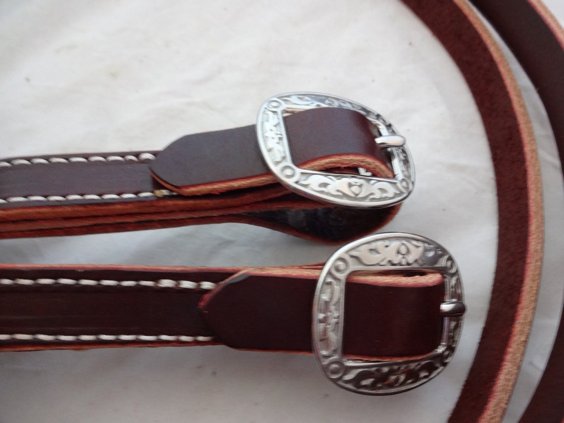West Coast Tack Split Reins Hermann Oak Burgundy Latigo - Etsy
