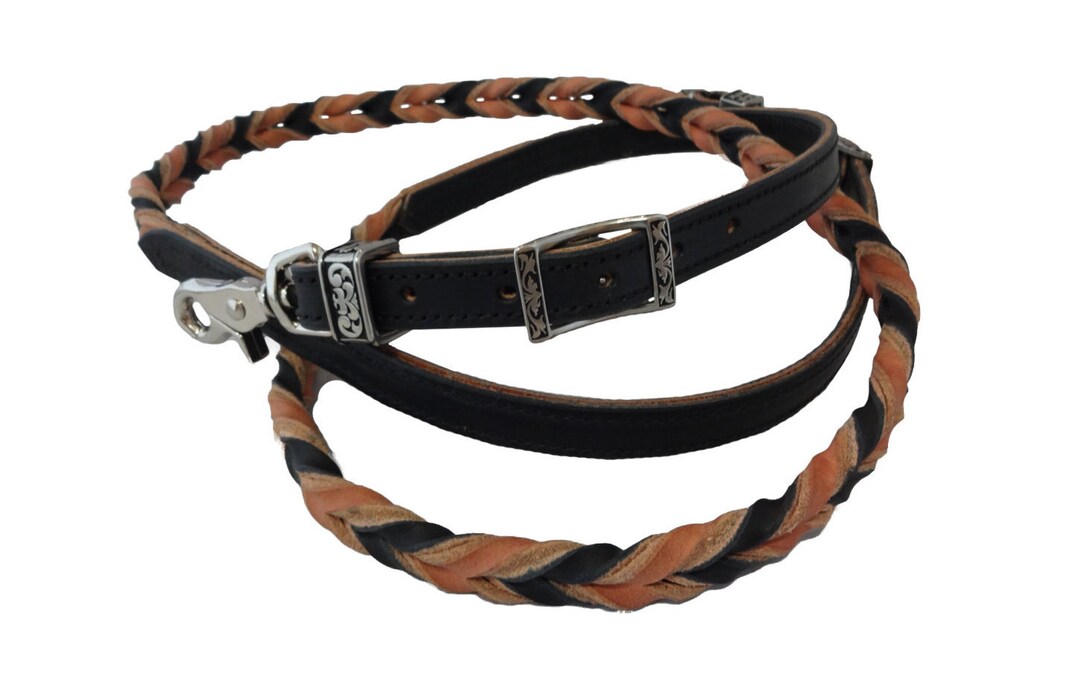 West Coast Tack Reins Heavy Hermann Oak Black & Tan Harness Leather ...