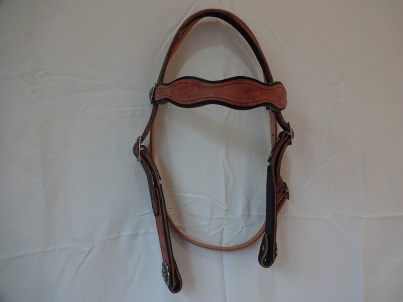 Headstall Scalloped West Coast Tack Russet Black Harness | Etsy