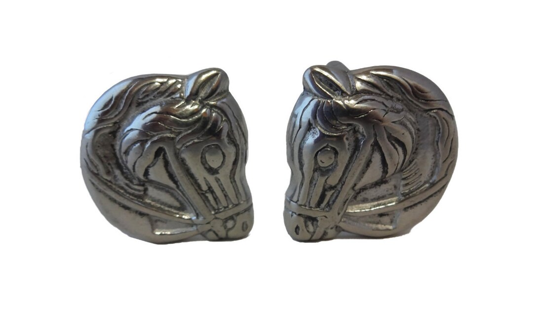 Pair Horse Head Bridle Loop Conchos Stainless Headstall 1 1/4" Western ...