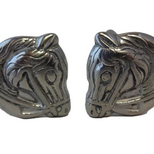 Pair Horse Head Bridle Loop Conchos Stainless Headstall 1 1/4" Western ...