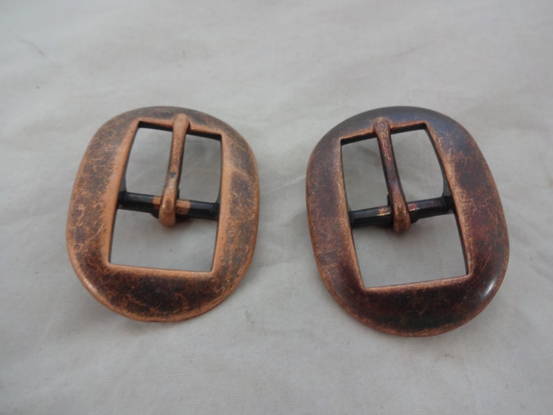 Pair Sleek Cart Oval Buckles Antiqued Copper Horse Tack Belts - Etsy