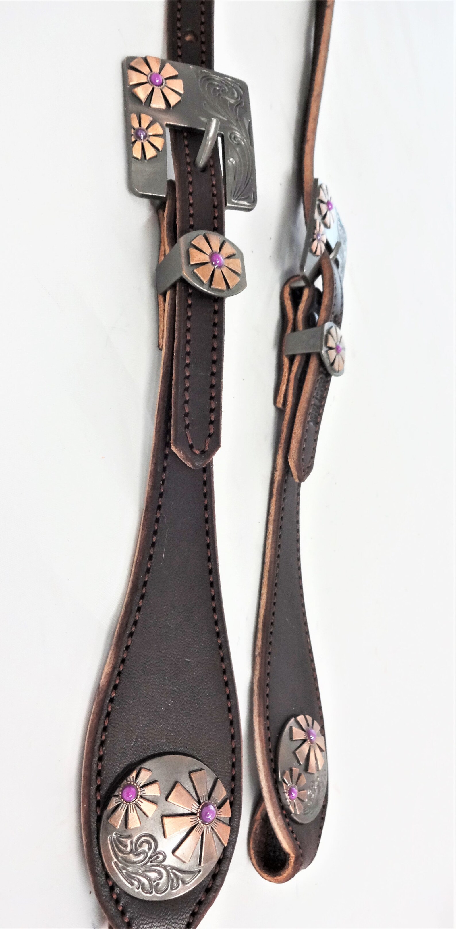Dark Chocolate Bridle Leather One or Two Ear Headstall - Etsy