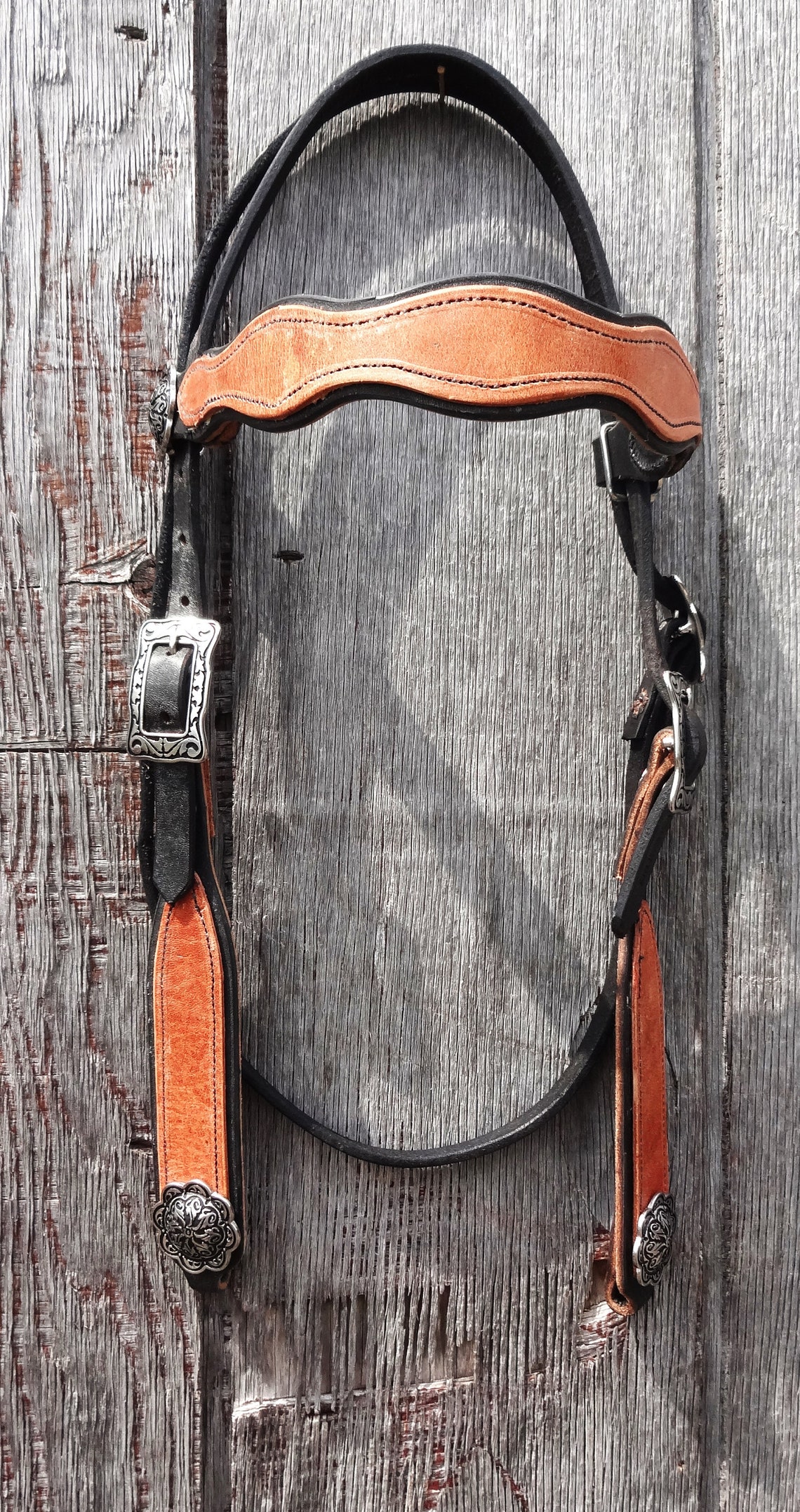 Headstall Scalloped West Coast Tack Russet Black Harness - Etsy