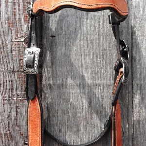 Headstall Scalloped West Coast Tack Russet Black Harness Leather 2 Tone ...