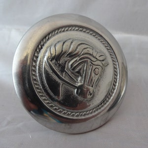 Pair Horse Head Bridle Loop Conchos Stainless Headstall 2" Western Tack ...