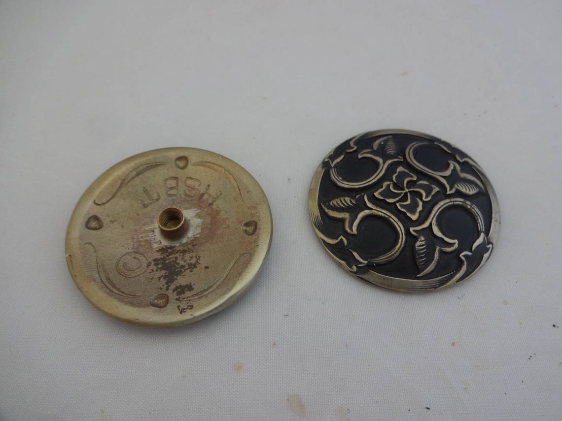 New Pair Jeremiah Watt Vine Antiqued White Bronze Conchos | Etsy