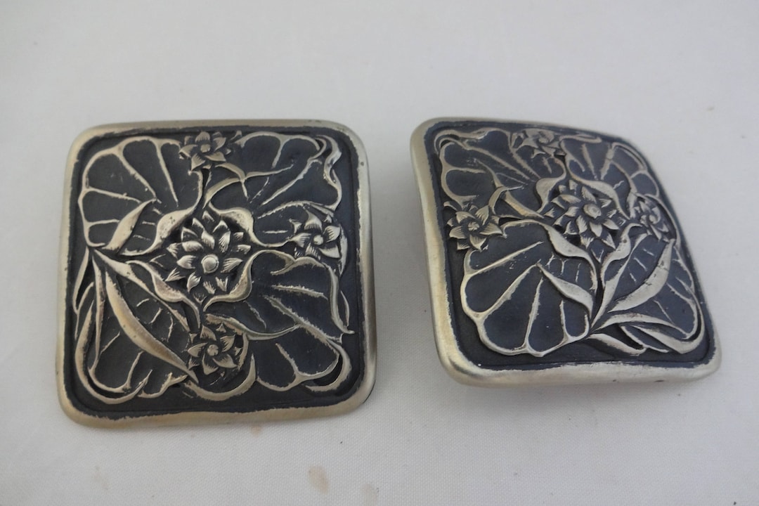 New Pair Jeremiah Watt Square Water Lily 1 3/4 Antiqued White Bronze ...