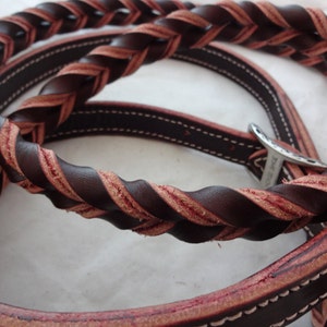 West Coast Tack Reins Heavy Braided Wickett & Craig Burgundy Latigo ...