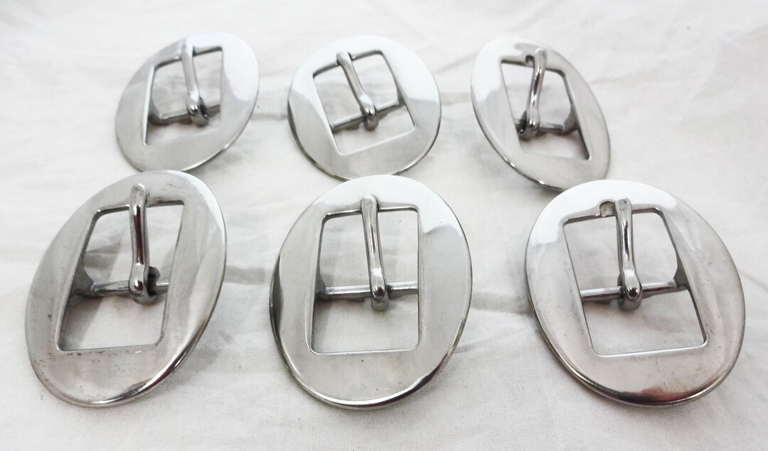 Set of 6 Cart Oval Buckles Stainless Steel Horse Tack Belts Hardware ...