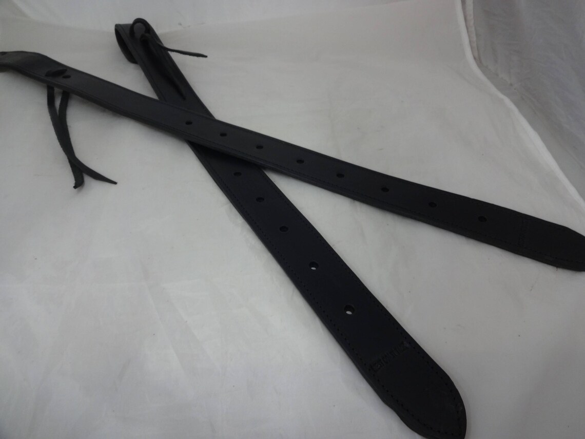 Pair Black Latigo Leather Back Cinch Flank Billet Straps Western Saddle ...