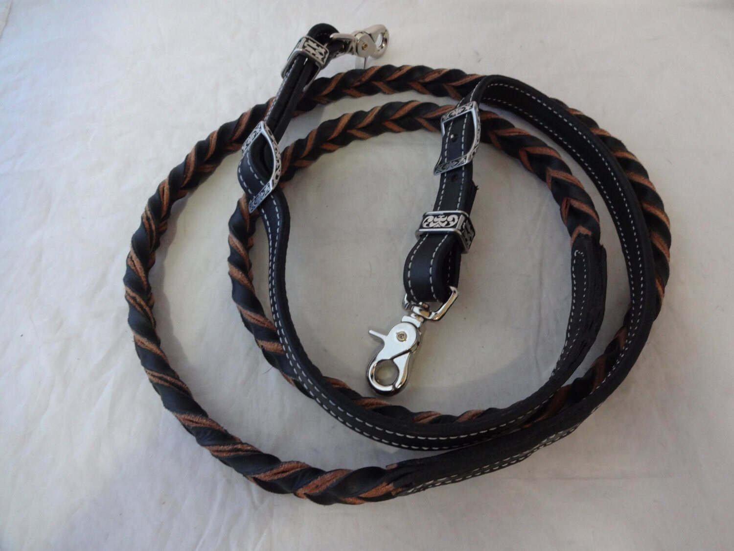 West Coast Tack Reins Heavy Hermann Oak Black Harness Leather Rope ...