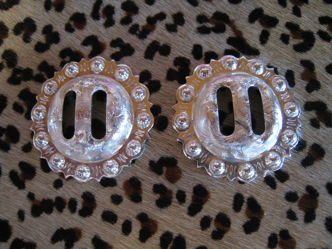Slotted Conchos Pair Montana Silversmiths 1 1/2 Horse - Etsy