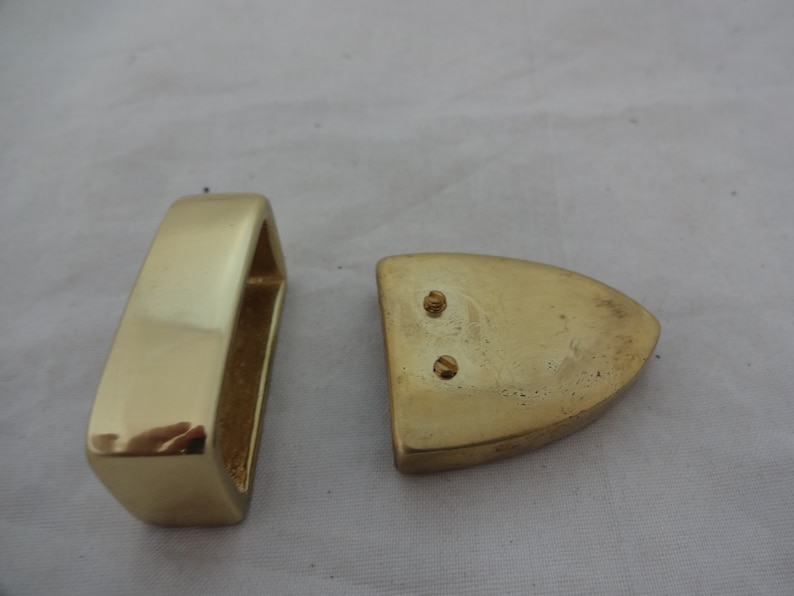 Solid Brass Western Belt Buckle Loop Tip 2 Piece Set Utility Work Horse ...