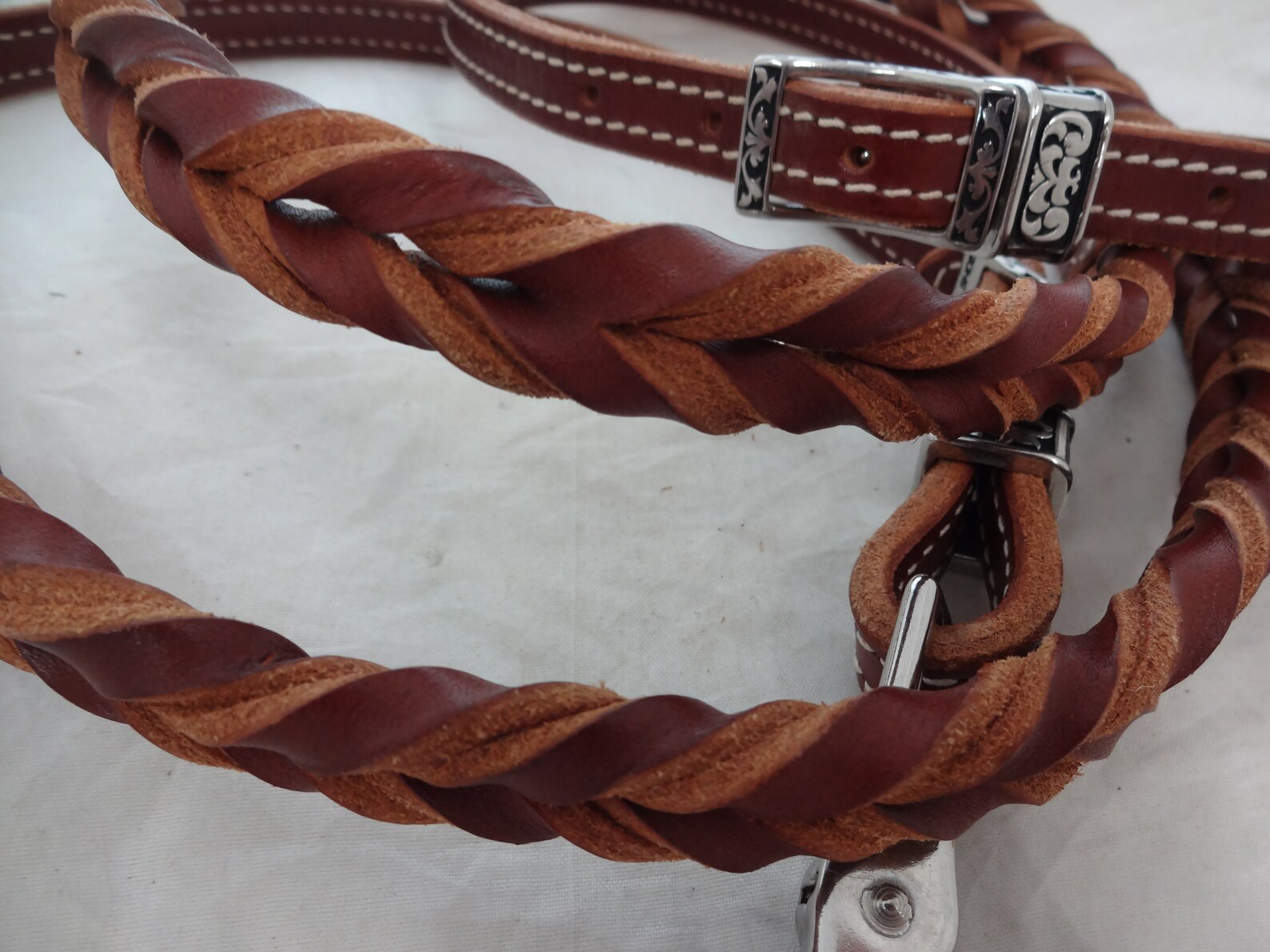 Blood Twist Rein Heavy Rich Brown Harness Leather Rope Barrel - Etsy
