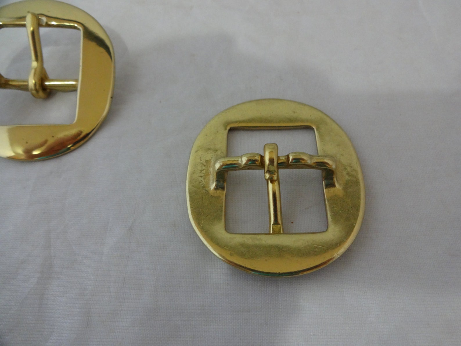 Lot of 4 Cart Oval Buckles Solid Brass Sizes Collars Horse Tack Belts ...