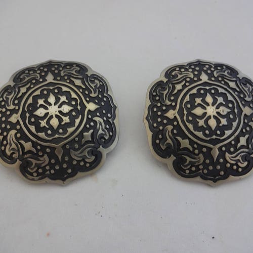 New Pair Jeremiah Watt Abilene Antiqued White Bronze Conchos - Etsy