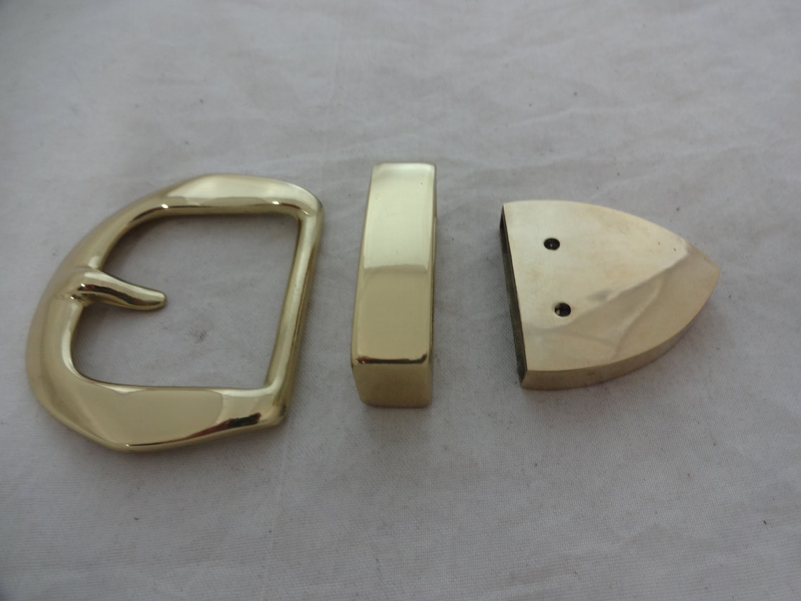 Paul's Solid Brass Western Belt Buckle Loop Tip Set - Etsy