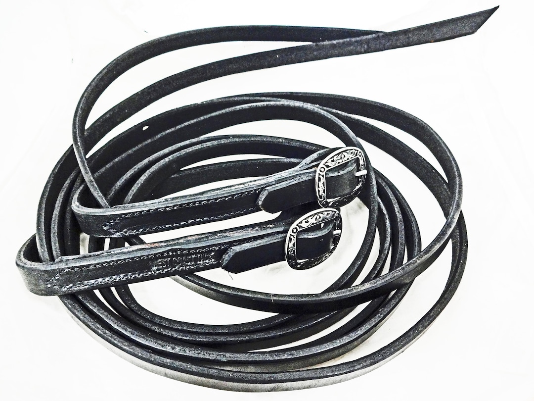 West Coast Tack Split Reins Heavy Hermann Oak Black Harness Leather ...
