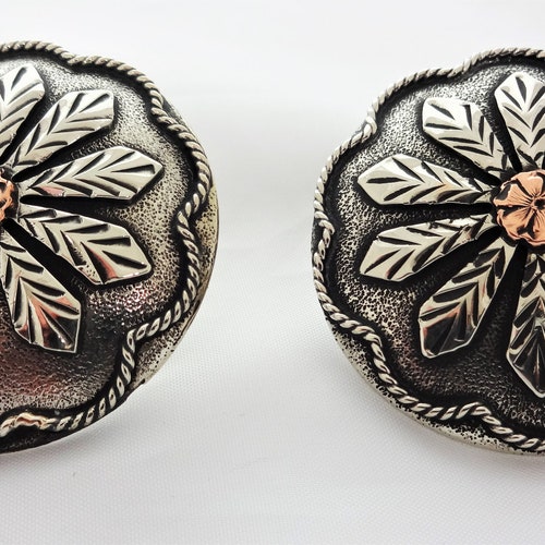 New Pair Hansen Western Tassel Loop Conchos Silver Plate - Etsy