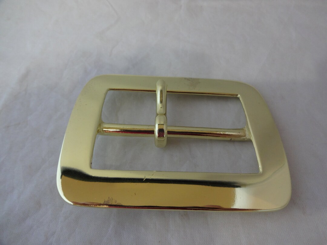 New Solid Brass Gun Belt Buckle High Polish 2 1/2 Inch Hardware Horse ...
