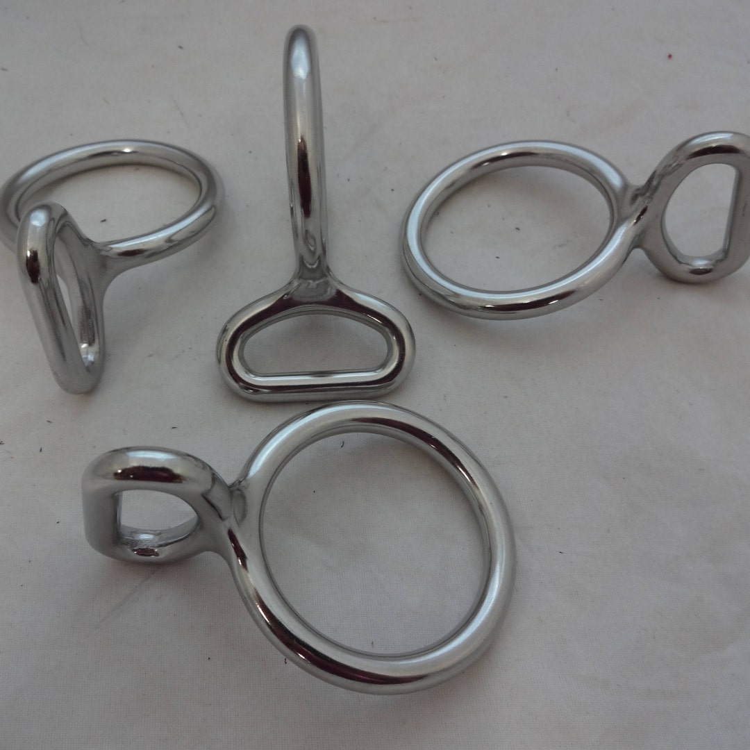 Set of 4 Loops and Rings Noseband Halter Hardware Stainless Steel Horse ...