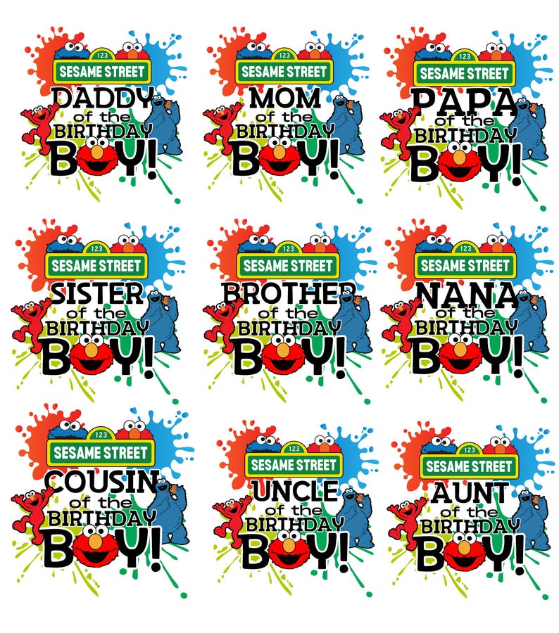 Sesame Street Family PNG Set for Birthday Parties - Etsy