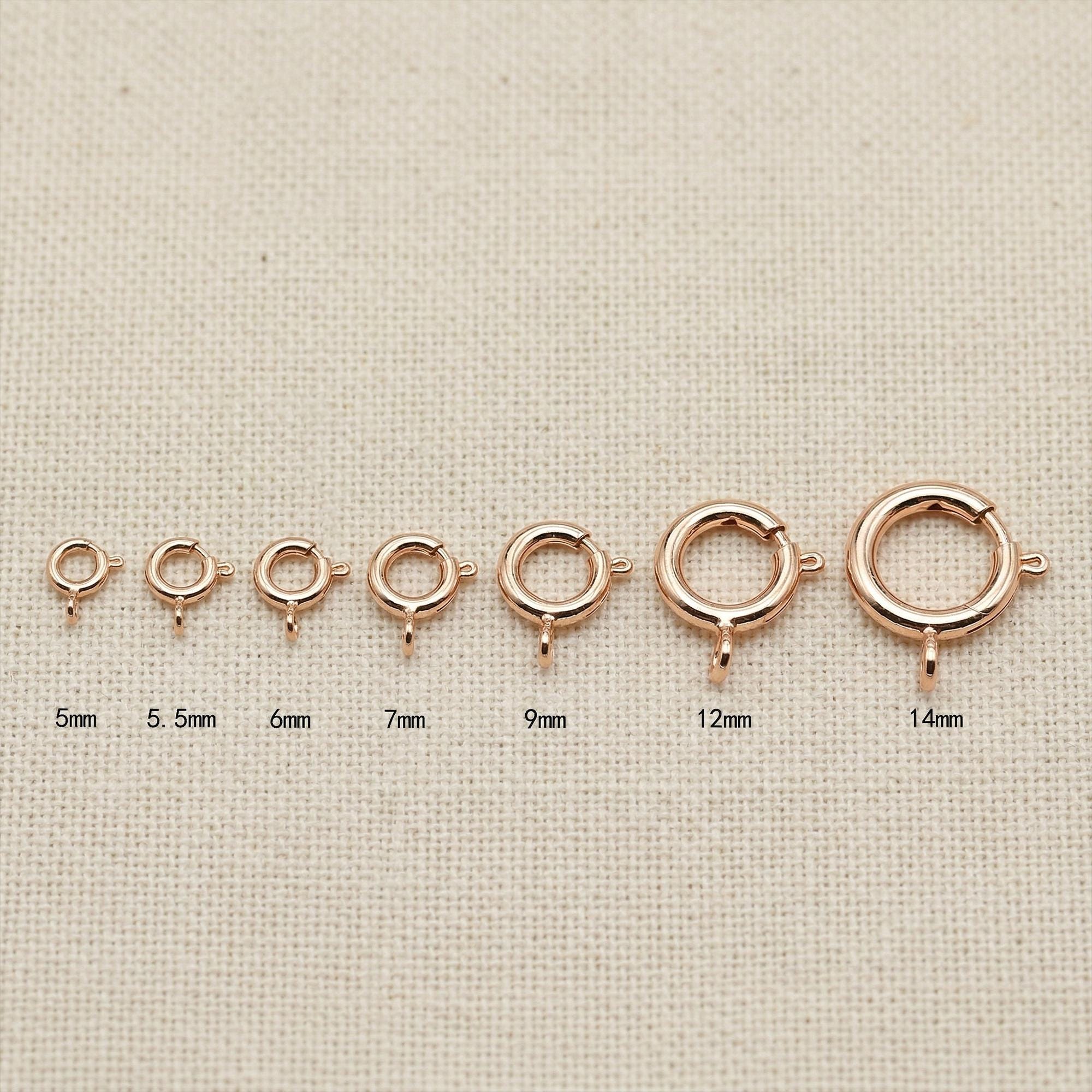 10pk Spring Ring Clasps – 18K/14K Gold, White Gold, Sterling Silver (5 ...