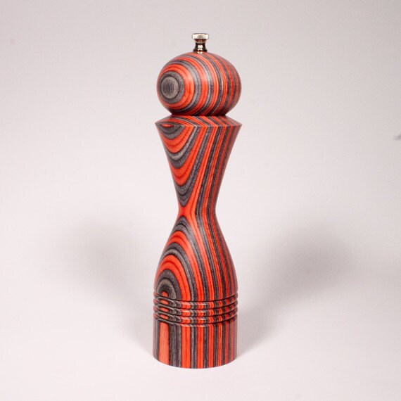 Pepper Mill 10 inch Red and Black Pepper Mill Peppermill | Etsy
