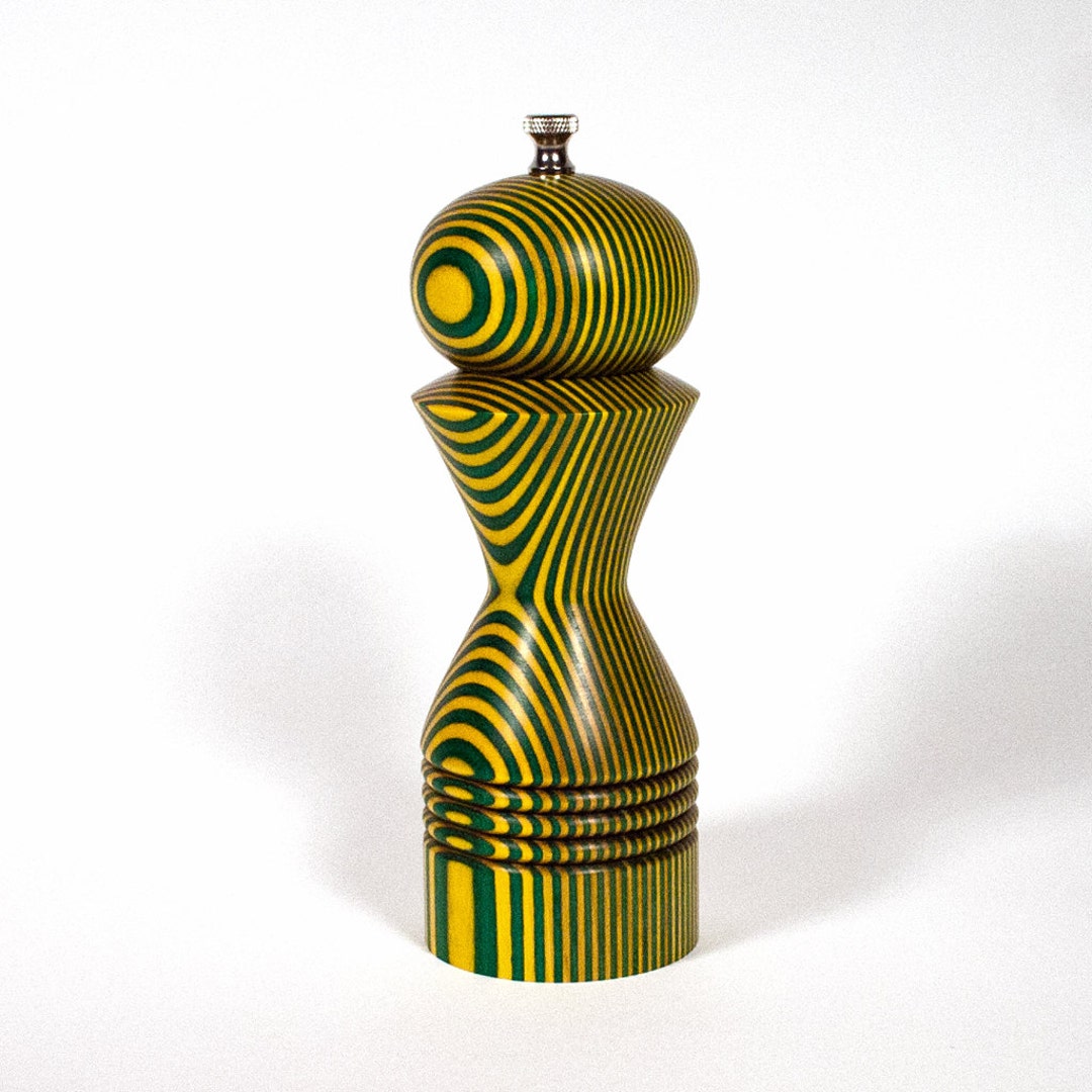 Pepper Mill, 8 Inch Green and Yellow Pepper Mill-peppermill-pepper ...