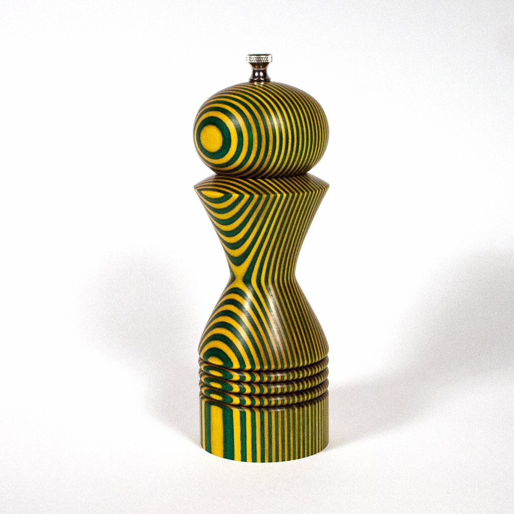 Pepper mill 8 inch Green and Yellow Pepper | Etsy
