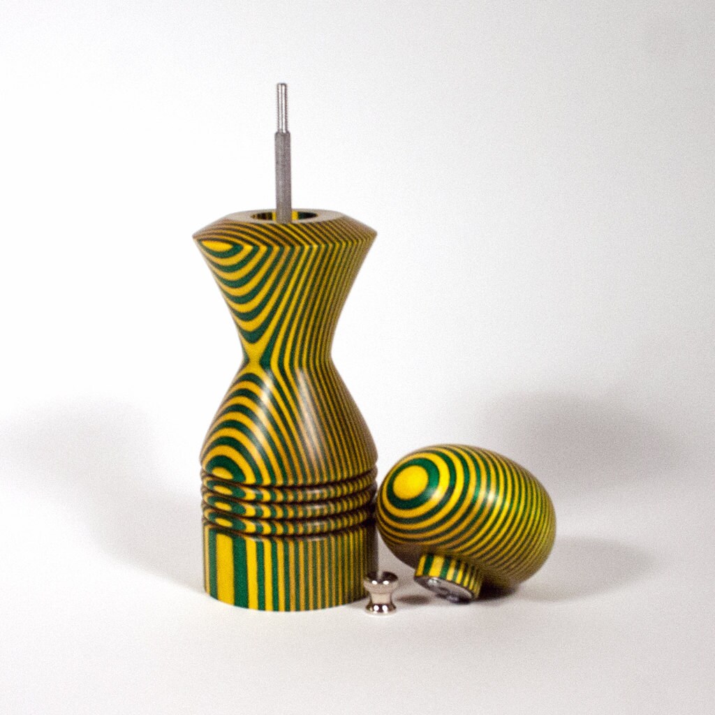 Pepper Mill 8 Inch Green and Yellow Pepper | Etsy