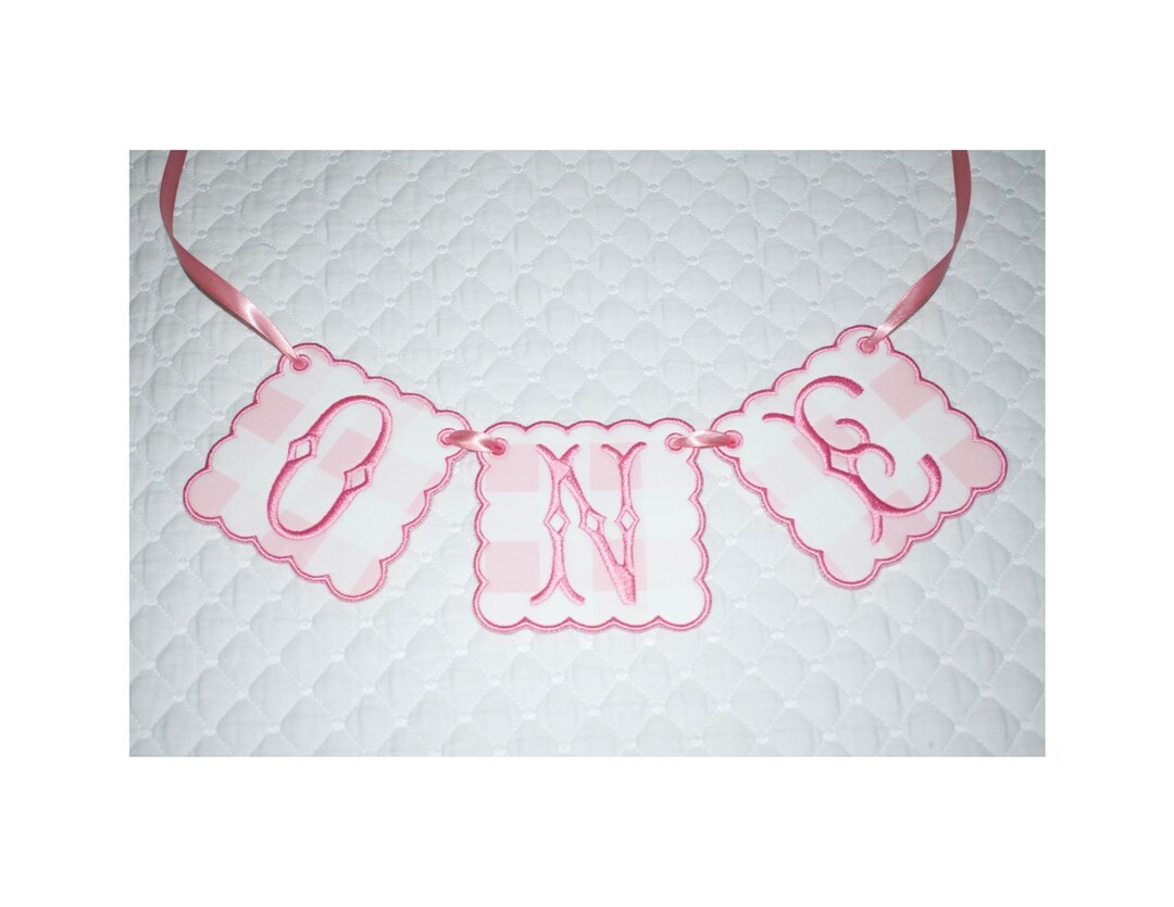 Custom Embroidery Birthday Banner: Avery Font - Etsy