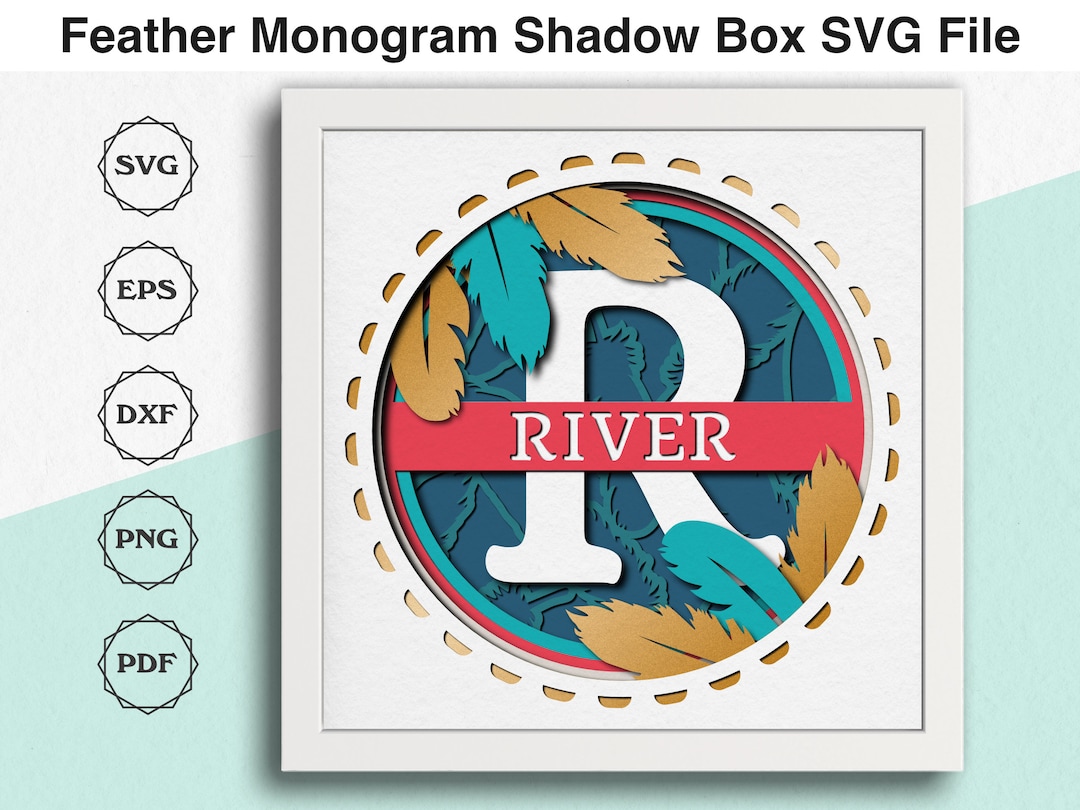 3D Split Monogram Shadow Box SVG Boho Name Sign 3d Letters Initial SVG ...