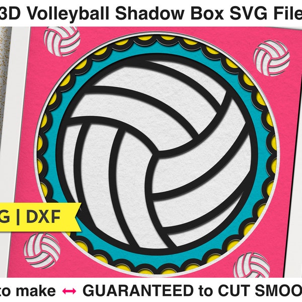 Volleyball 3d Shadow Box Svg - Etsy