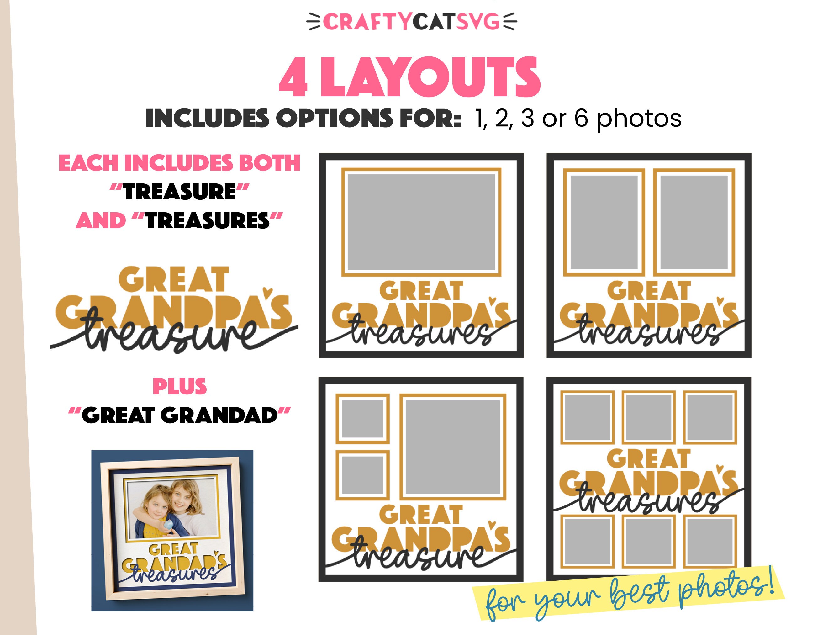 Great Grandpa Shadow Box SVG Files for Father's Day, 3d SVG Cricut ...