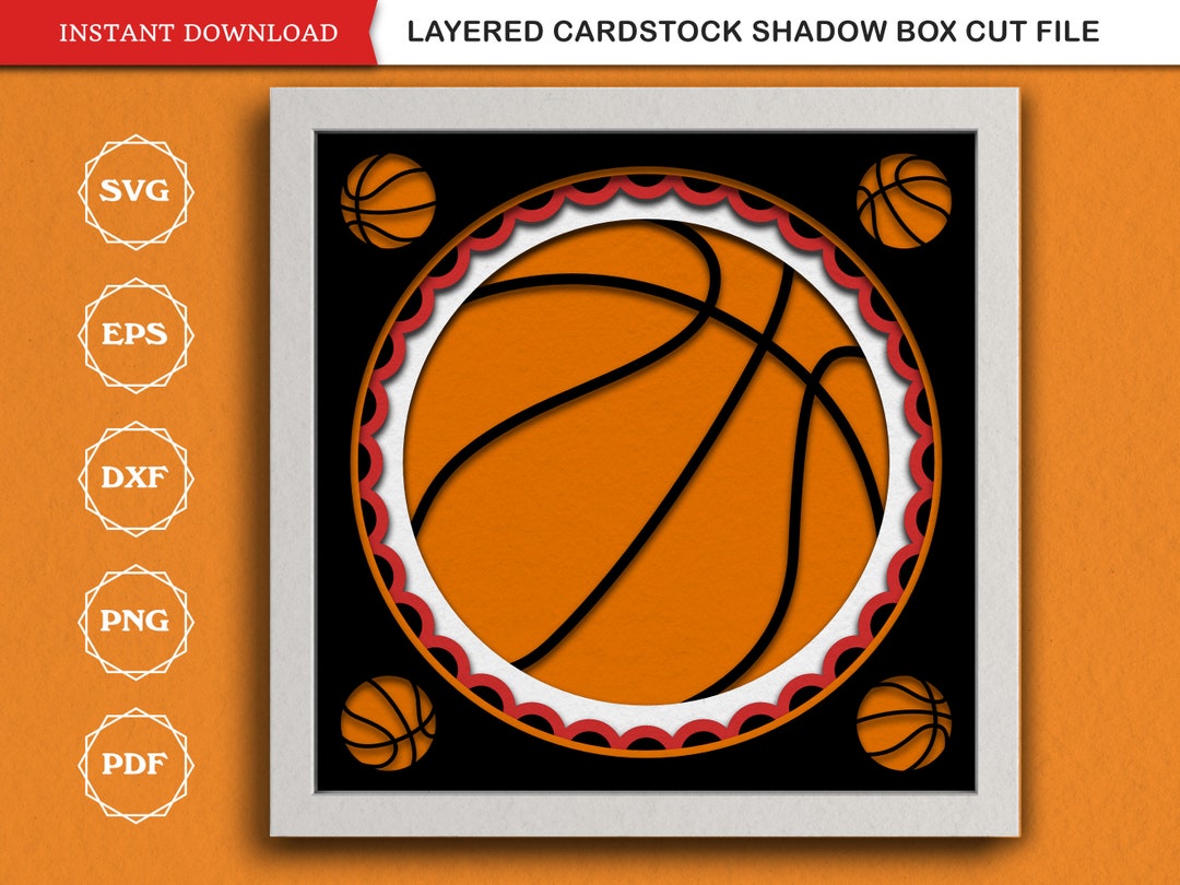 3D Basketball Shadow Box SVG Files for Cricut Projects Sports - Etsy ...