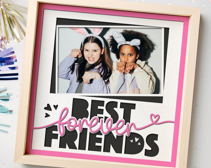 Best Friends Shadow Box SVG Files for Cricut Projects, Multi Photo ...