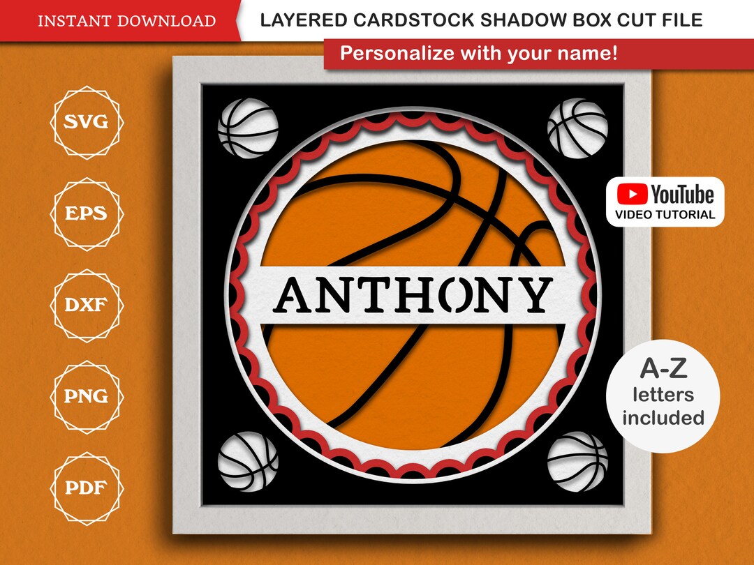 3D Basketball Shadow Box SVG File for Cricut Projects - Etsy Australia