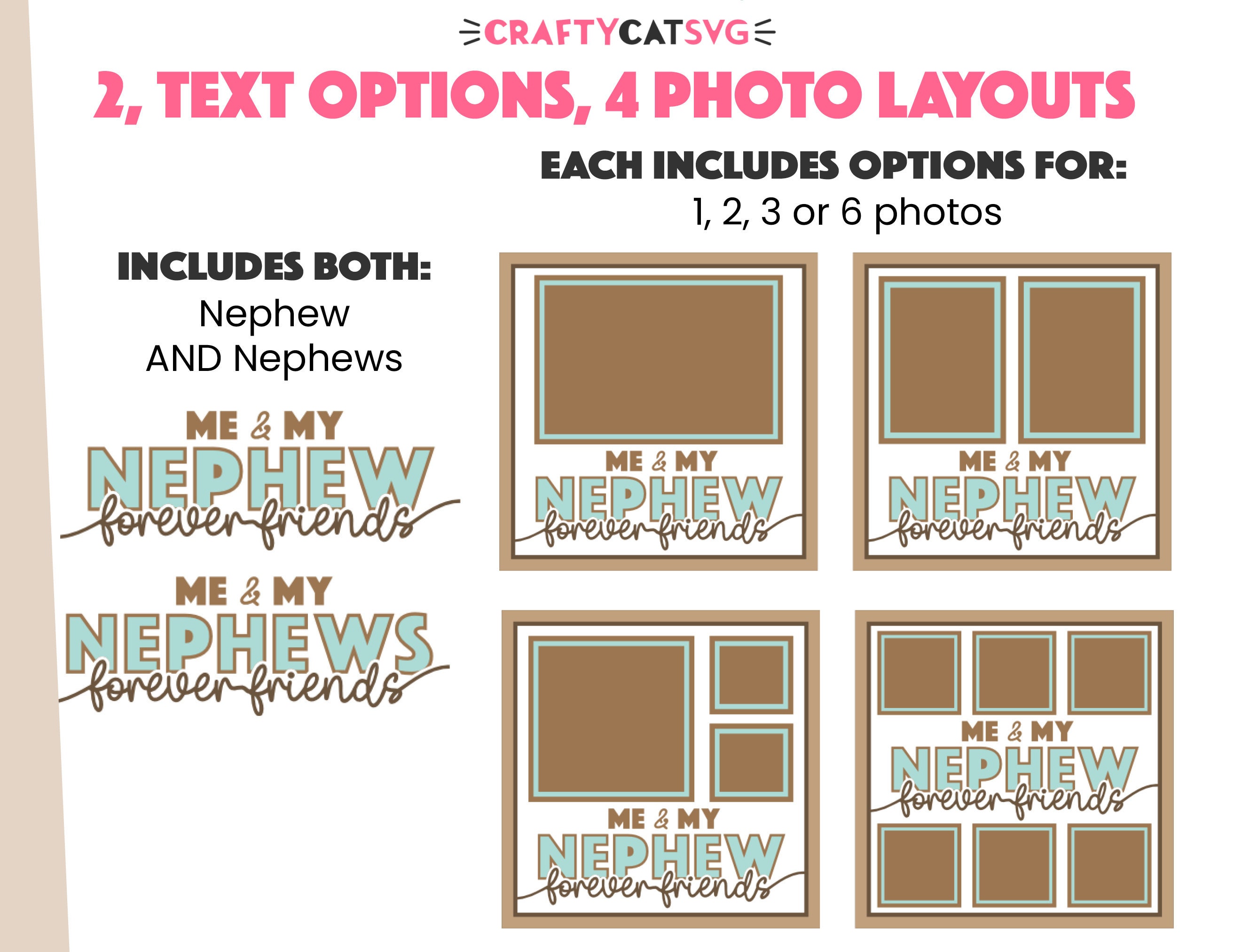 Aunt & Uncle Gift Shadow Box SVG: Personalized Nephew Photo Frame ...